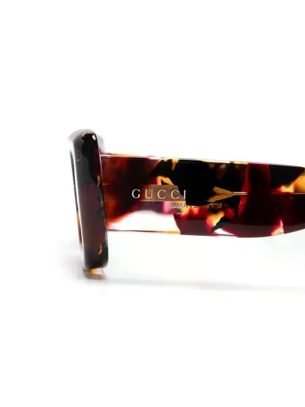 Gucci Rectangle-frame Sunglasses - Brown