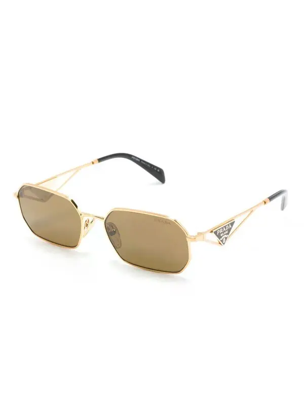 Prada Tone Hexagonal Frame Sunglasses - Gold