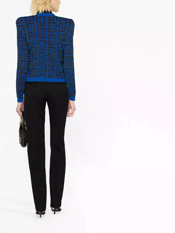 Balmain Monogram Jacquard Cropped Jacket