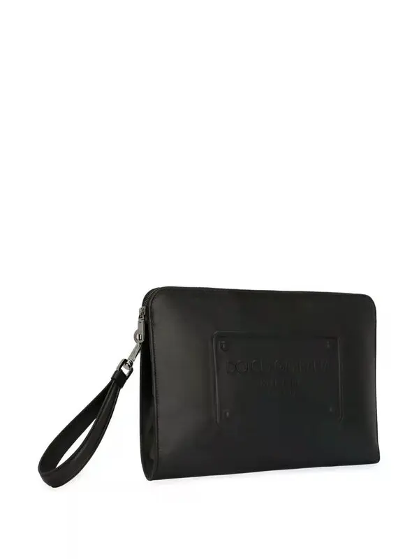 Dolce & Gabbana Logo-debossed Leather Clutch Bag