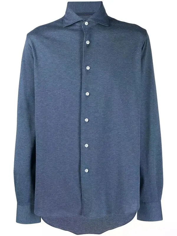 ORIAN Spread Collar Piqué Shirt