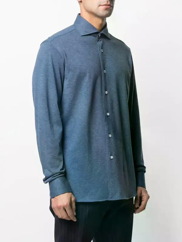 ORIAN Spread Collar Piqué Shirt