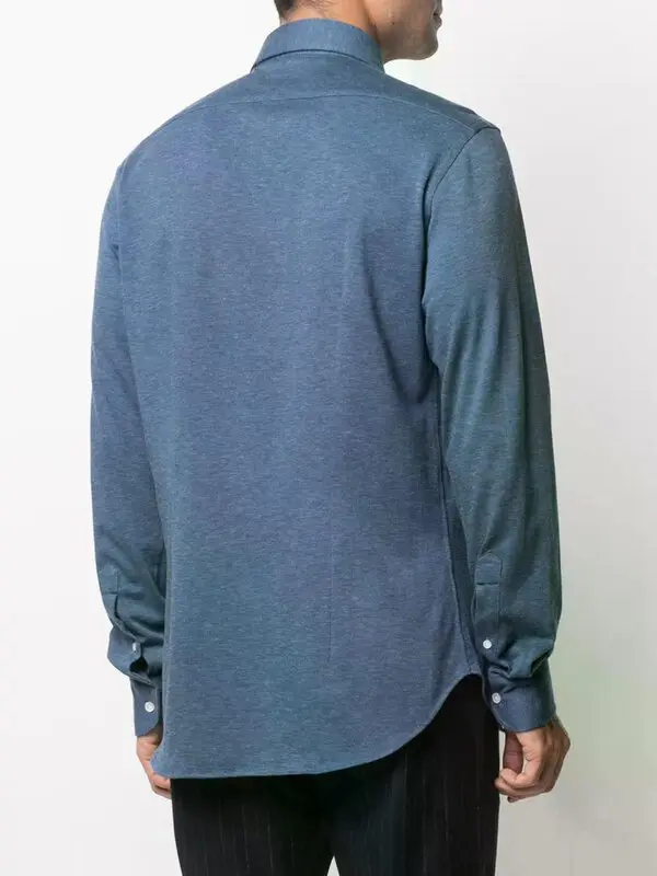 ORIAN Spread Collar Piqué Shirt