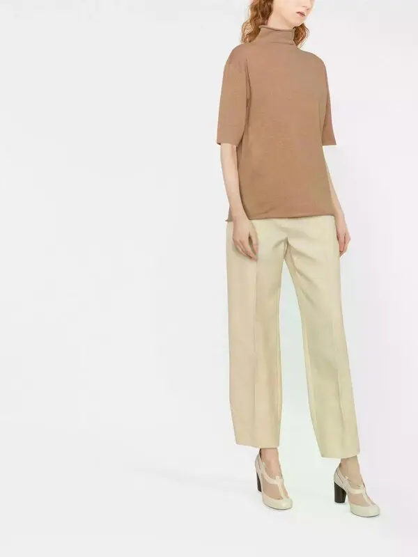JIL SANDER Short-sleeved Roll-neck Knitted Top