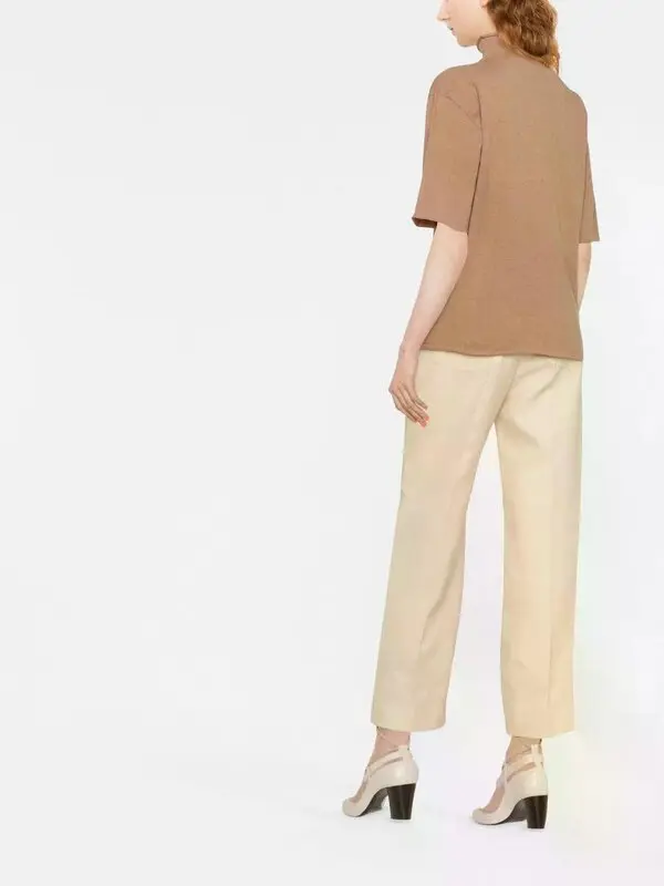 JIL SANDER Short-sleeved Roll-neck Knitted Top