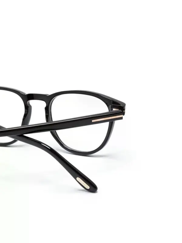 TOM FORD Logo-plaque Square-frame Glasses - Black