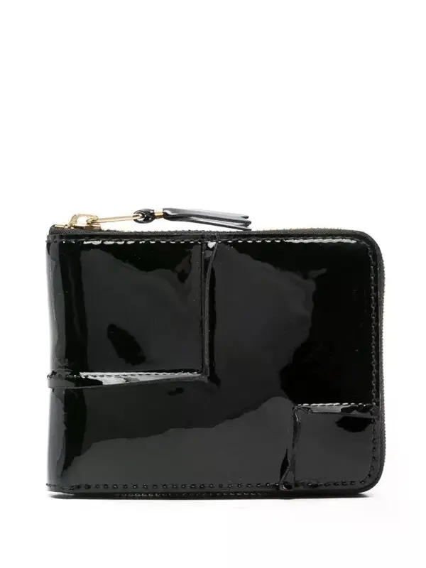 Comme Des Garçons Reversed Hem Leather Wallet - Black