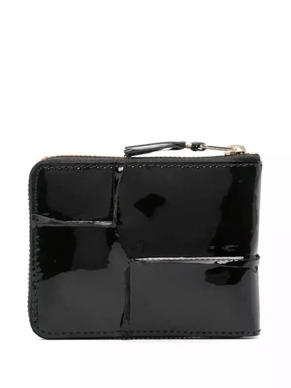 Comme Des Garçons Reversed Hem Leather Wallet - Black