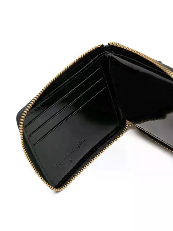 Comme Des Garçons Reversed Hem Leather Wallet - Black