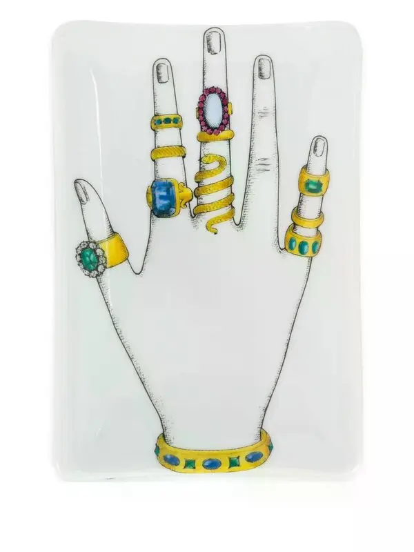 FORNASETTI Mano Con Anelli Ashtray - White