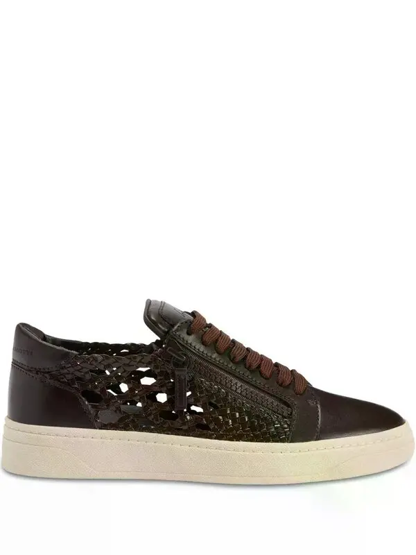 GIUSEPPE ZANOTTI Double-zip Low-top Interwoven Sneakers