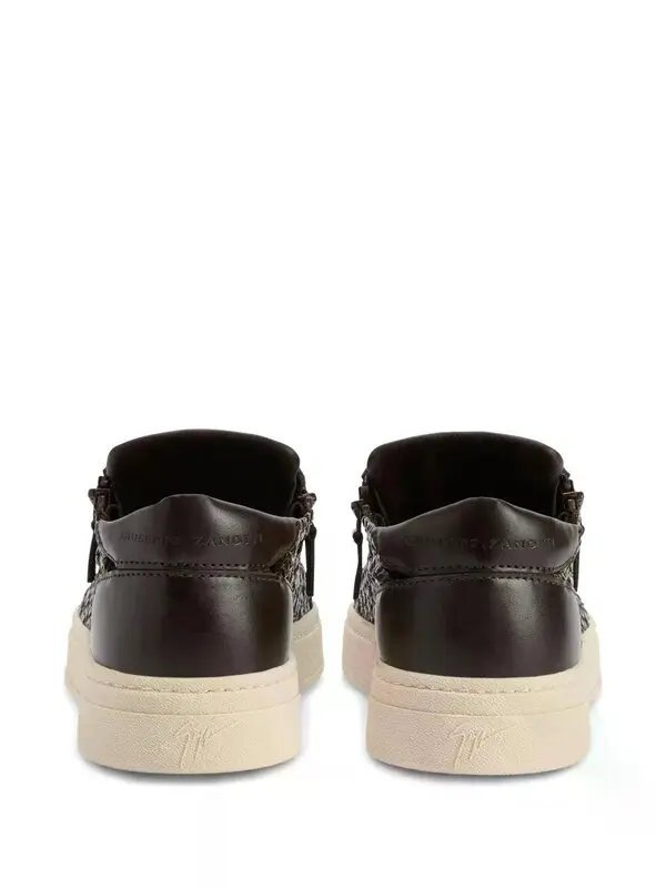 GIUSEPPE ZANOTTI Double-zip Low-top Interwoven Sneakers