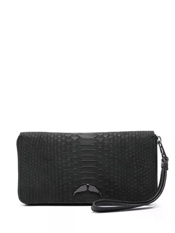 Zadig&Voltaire Crocodile-effect Leather Wallet - Black