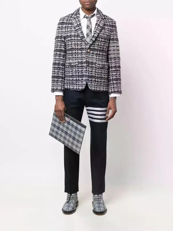 Thom Browne Tartan-print Medium Document Holder