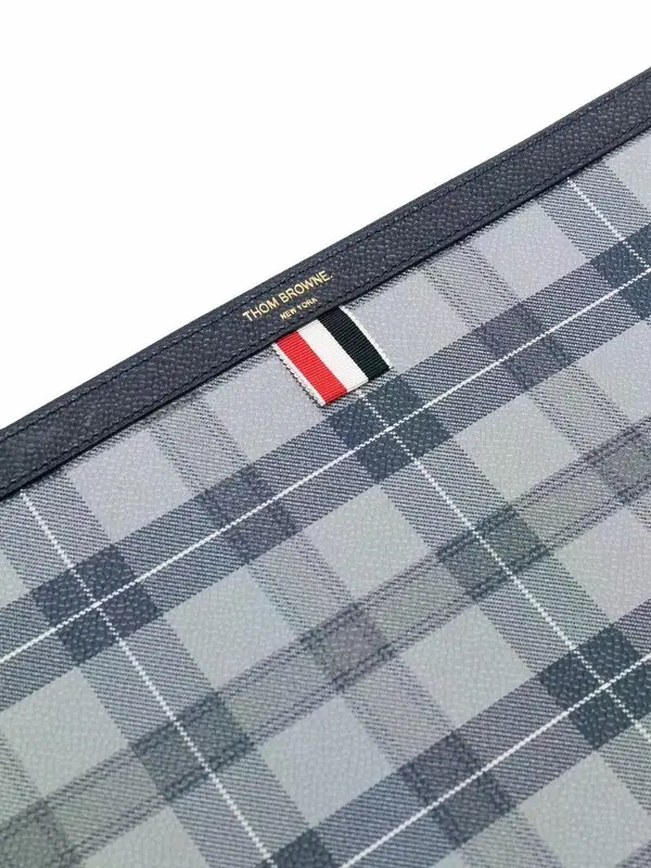 Thom Browne Tartan-print Medium Document Holder