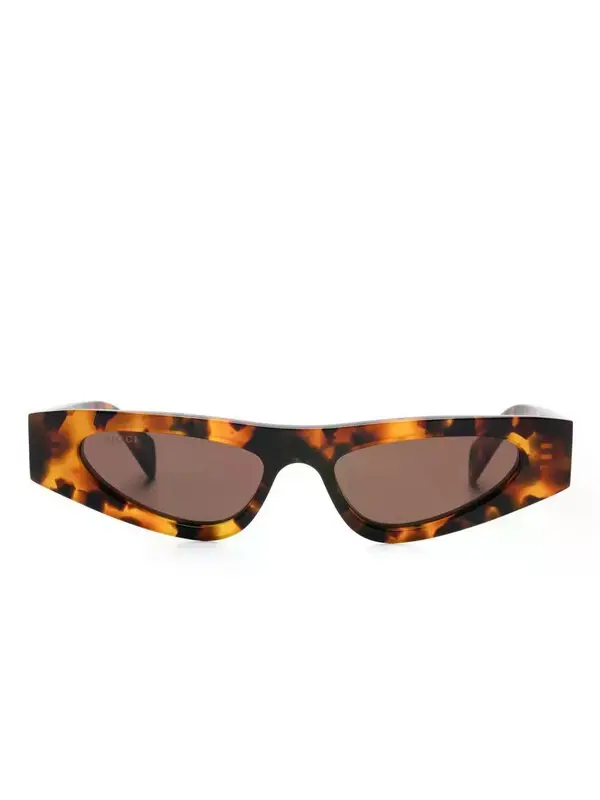 Gucci Tortoiseshell-effect Cat Eye Sunglasses - Brown