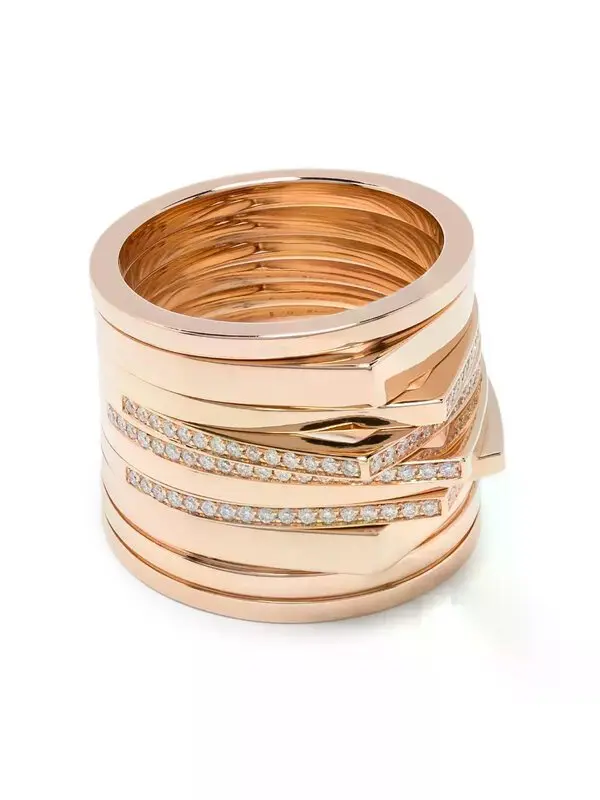 REPOSSI 18kt Rose Gold Antifer Diamond Ring - Pink
