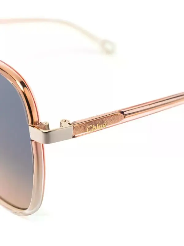 Chloé Franky Square Frame Sunglasses - Orange