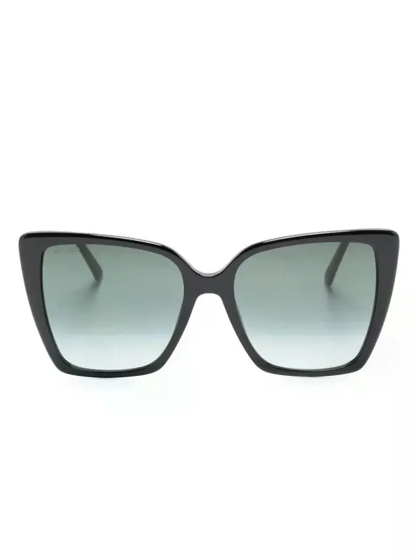 JIMMY CHOO Oversized-frame Glitter Sunglasses - Black