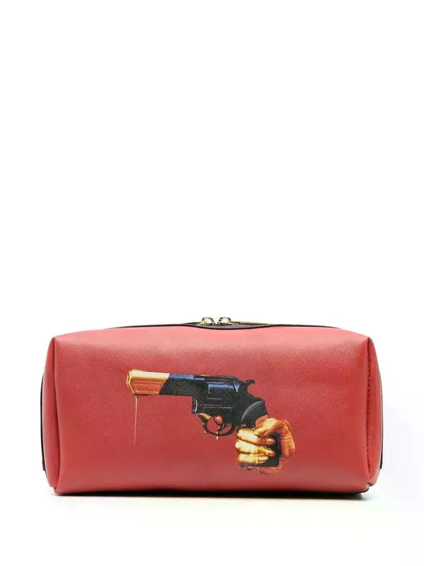 SELETTI Gun-print Wash Bag