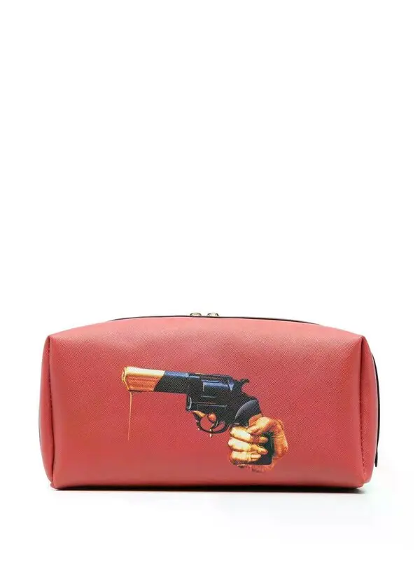 SELETTI Gun-print Wash Bag