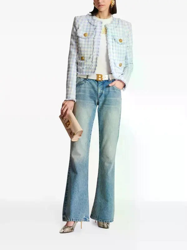 Balmain Gingham Tweed Jacket