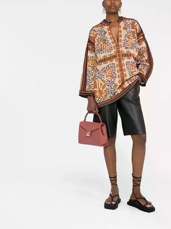 Valentino Garavani Leather Stud Bag - Brown