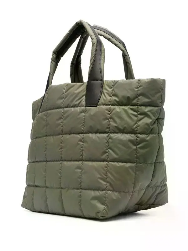 VEECOLLECTIVE Quilted Recycled Nylon Tote Bag - Green
