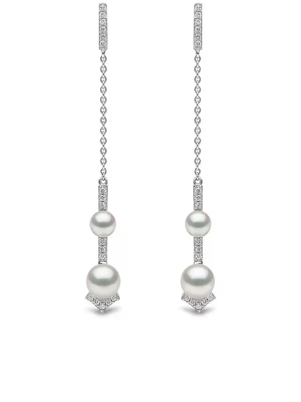 Yoko London 18kt White Gold Freshwater Pearl And Diamond Earrings - Silver