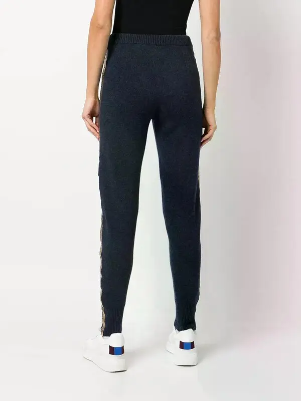 MADISON MAISON Cashmere Trousers With Side Stripe Detail - Blue