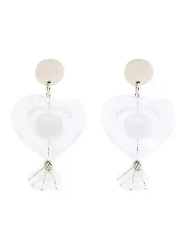 AMIR SLAMA Heart-motif Drop Earrings - Silver
