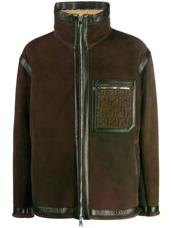 Fendi Logo-embossed Shearling Jacket