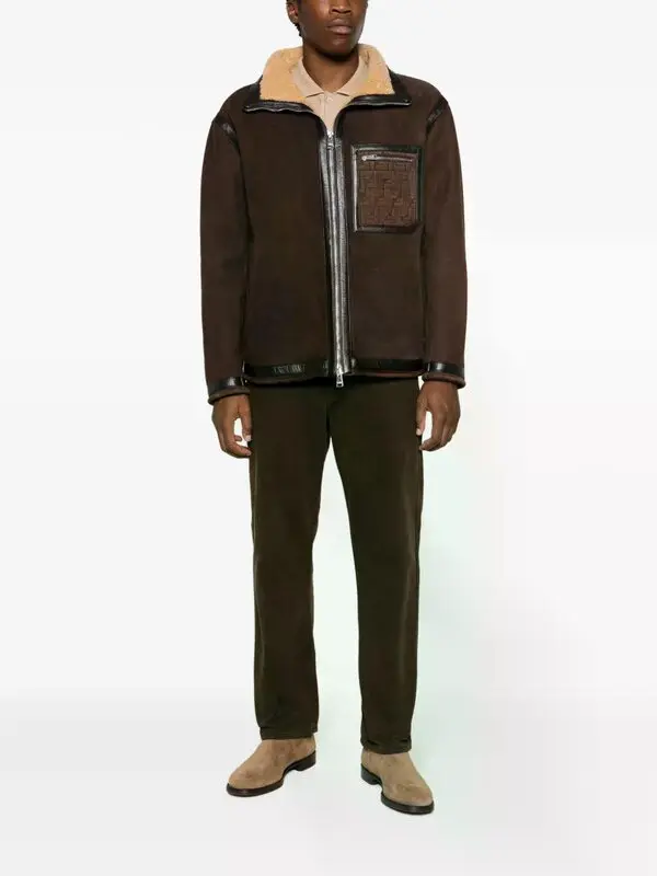 Fendi Logo-embossed Shearling Jacket
