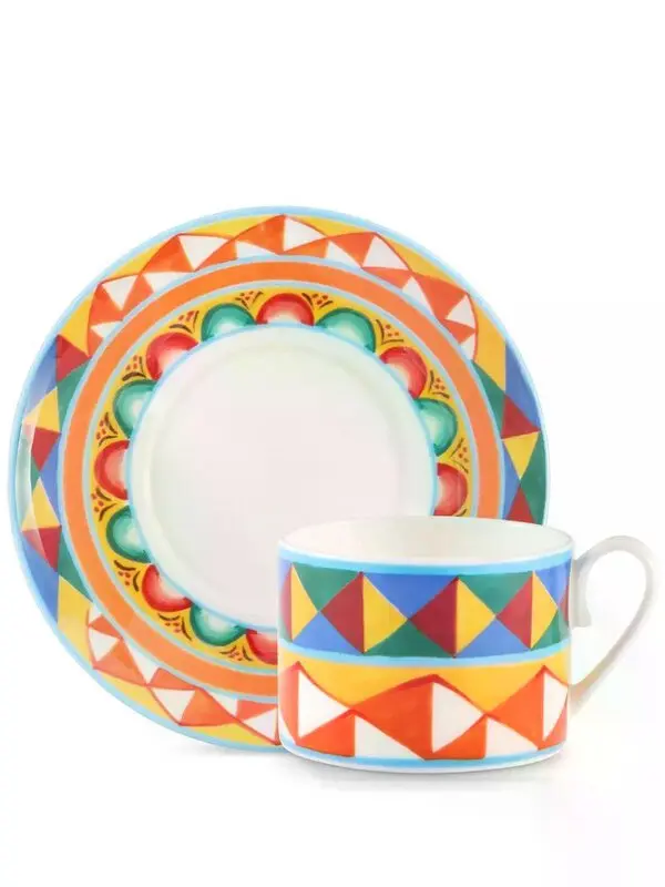 Dolce & Gabbana Caretto-pattern Porcelain Tea-set - Orange