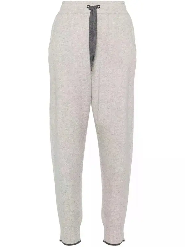 Brunello Cucinelli Mid-rise Cashmere Track Trousers