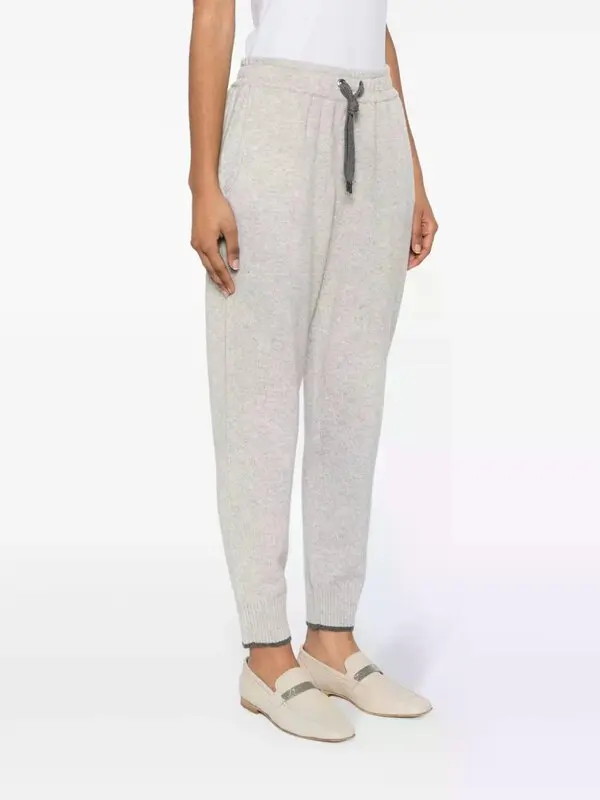 Brunello Cucinelli Mid-rise Cashmere Track Trousers