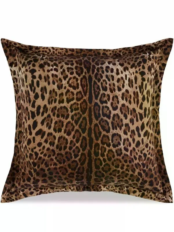 Dolce & Gabbana Large Duchesse Leopard-print Cushion - Brown