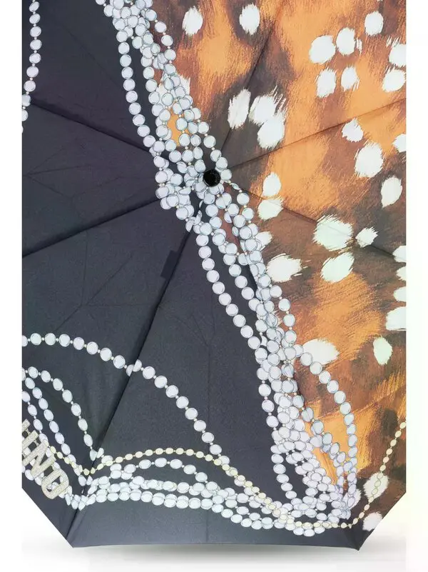 Moschino Strung Pearls Logo-print Compact Umbrella