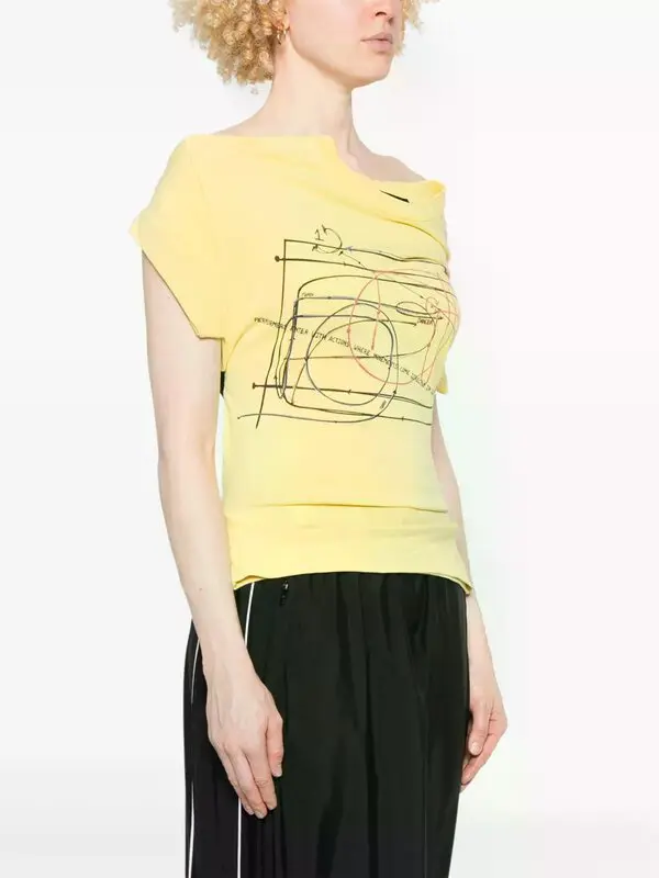 ALAINPAUL Printed Elasticated-straps T-shirt