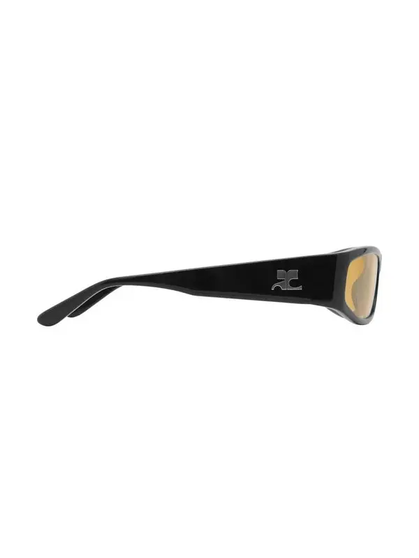 COURREGES Tech Rectangle-frame Sunglasses - Black