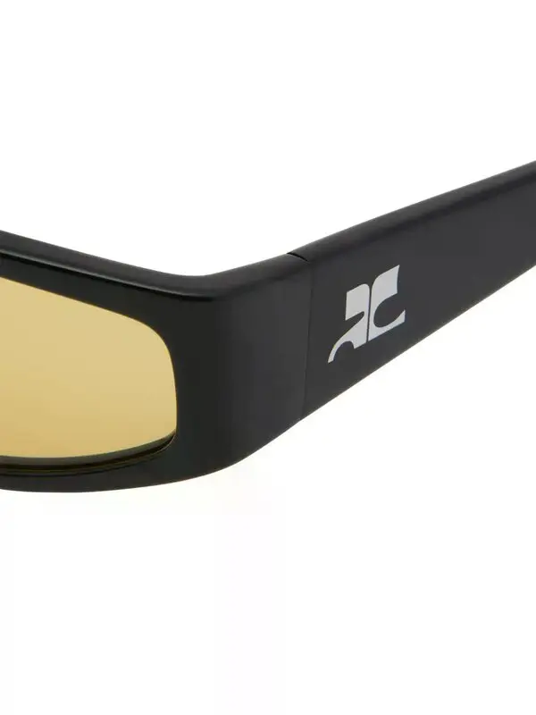 COURREGES Tech Rectangle-frame Sunglasses - Black