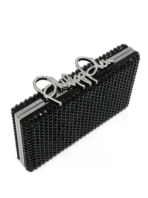 Philipp Plein Crystal-studded Snap Clutch Bag