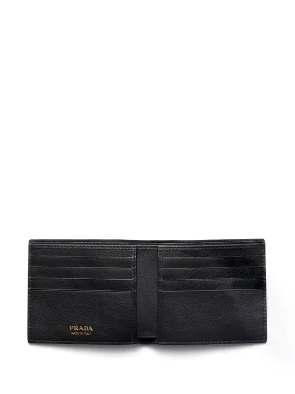 Prada Logo-stamp Bi-fold Leather Wallet