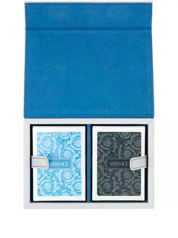 Versace Logo-print Card Game - Silver