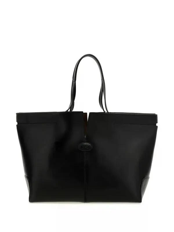 TOD'S Folio Leather Tote Bag - Black