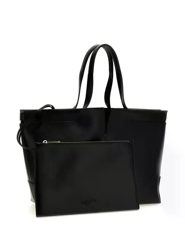 TOD'S Folio Leather Tote Bag - Black