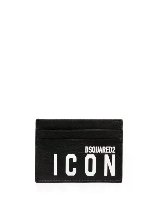 Dsquared2 Icon Logo-print Leather Card Holder - Black