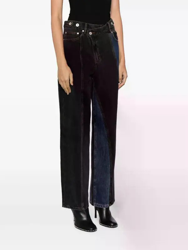 FENG CHEN WANG Asymmetric Rise Straight Leg Jeans
