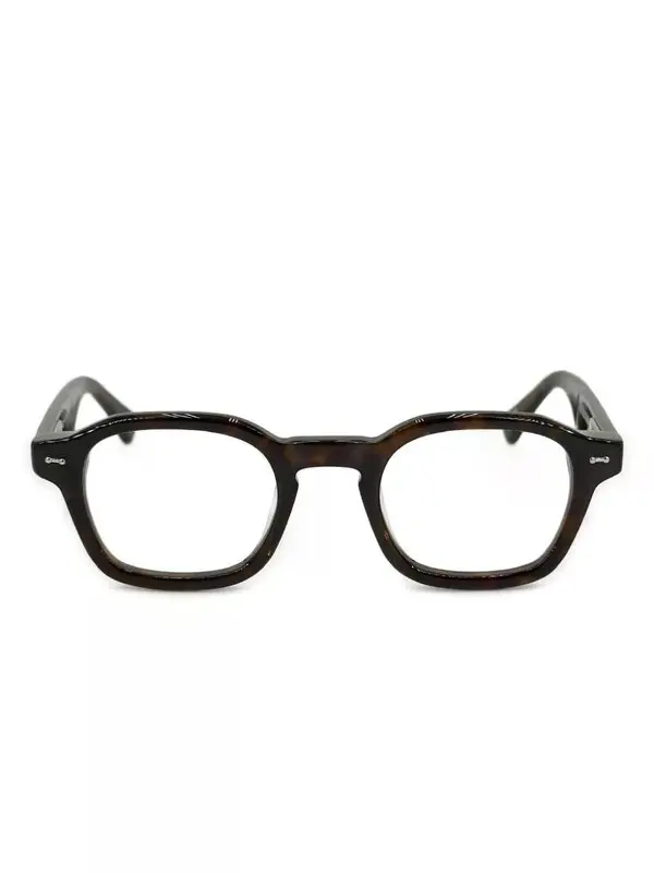 PETER AND MAY Geometric-frame Glasses - Brown