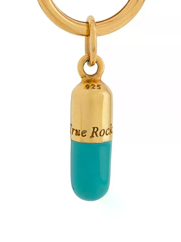 TRUE ROCKS 18k Gold-plated Silver Pill Hoop Earring - Blue